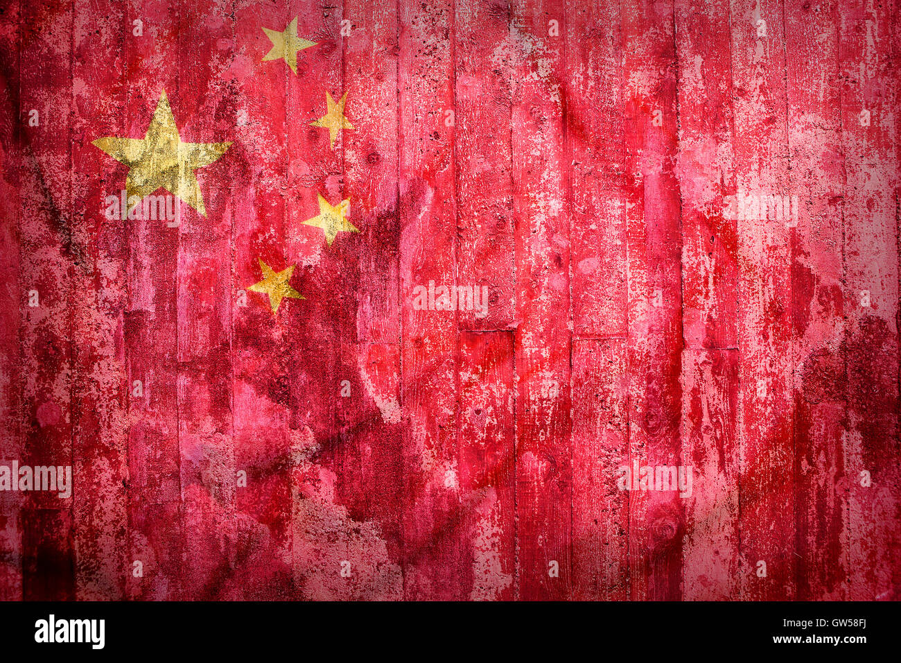Grunge style of China flag on a brick wall for background Stock Photo ...