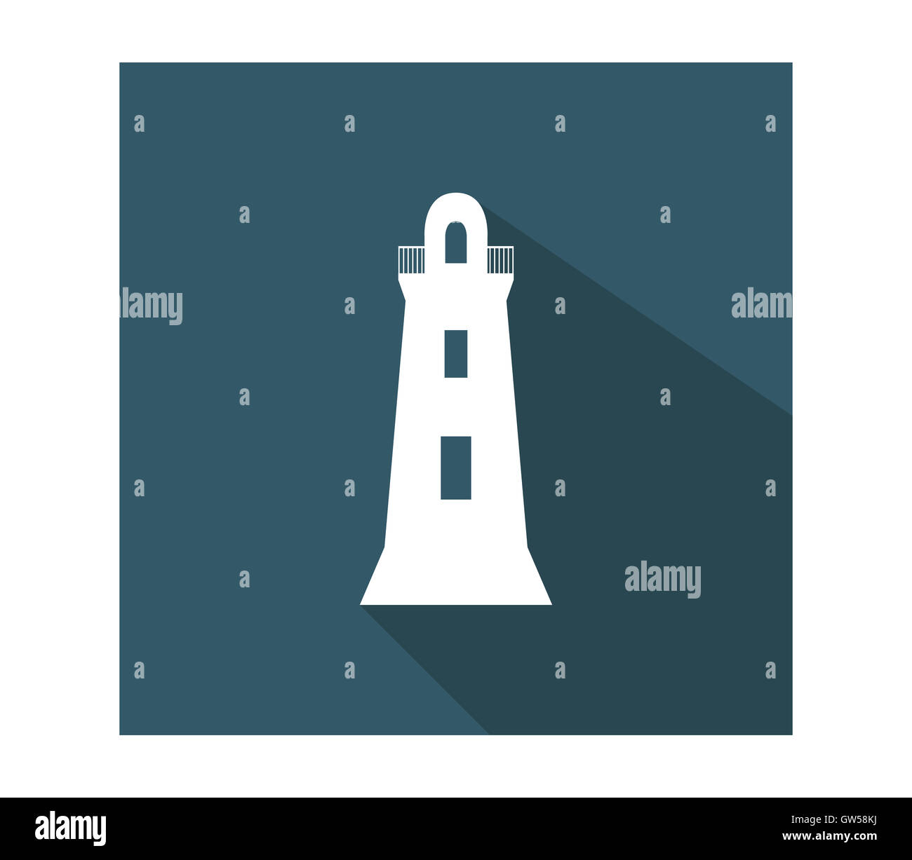 Lighthouse in ocean night Cut Out Stock Images & Pictures - Alamy