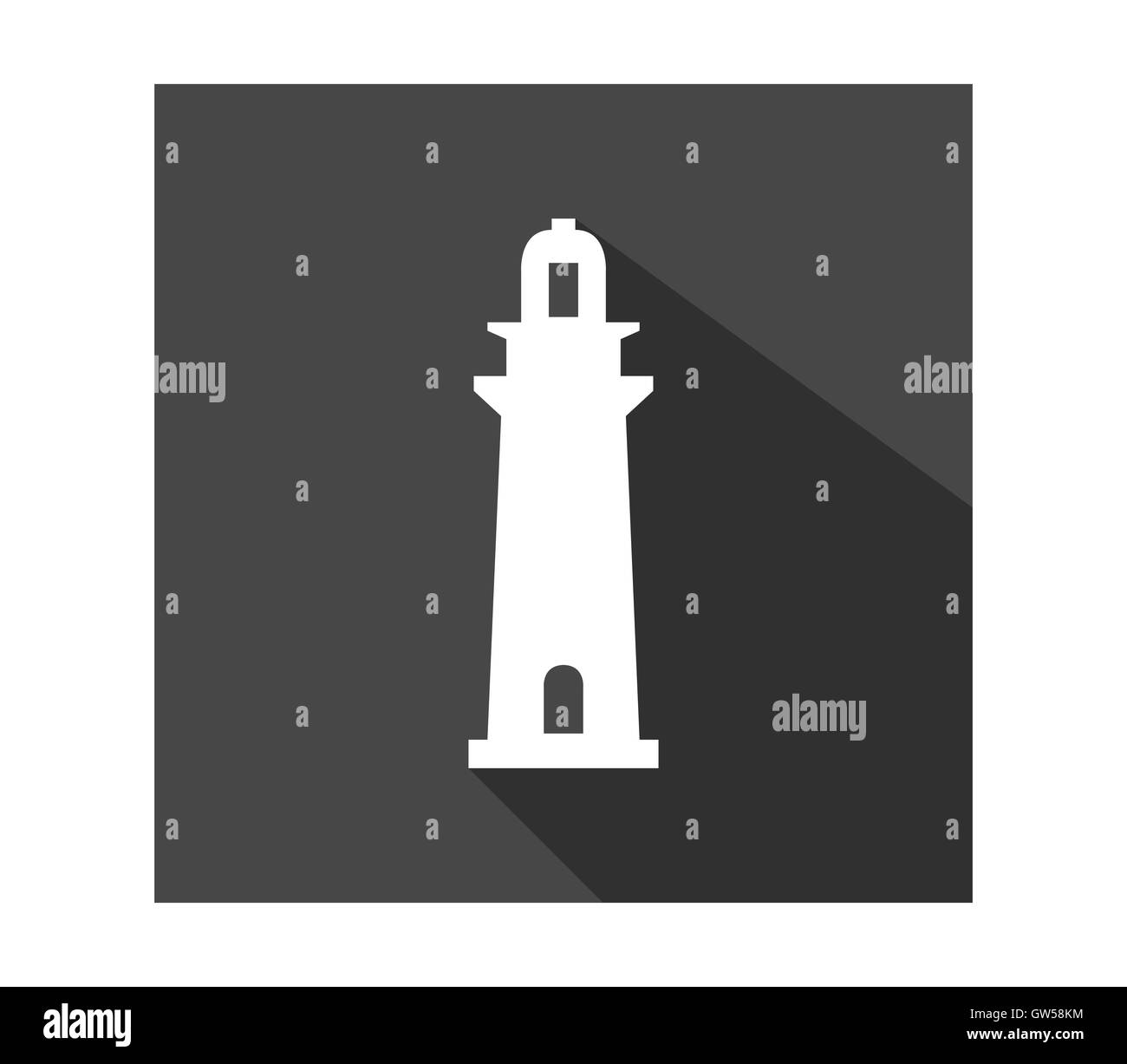 lighthouse icon in flat design Stock Photo - Alamy