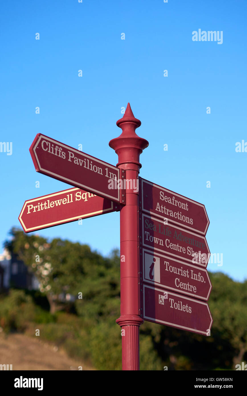 Road sign, Southend On Sea, Essex, UK. End of 2016 Summer Stock Photo ...