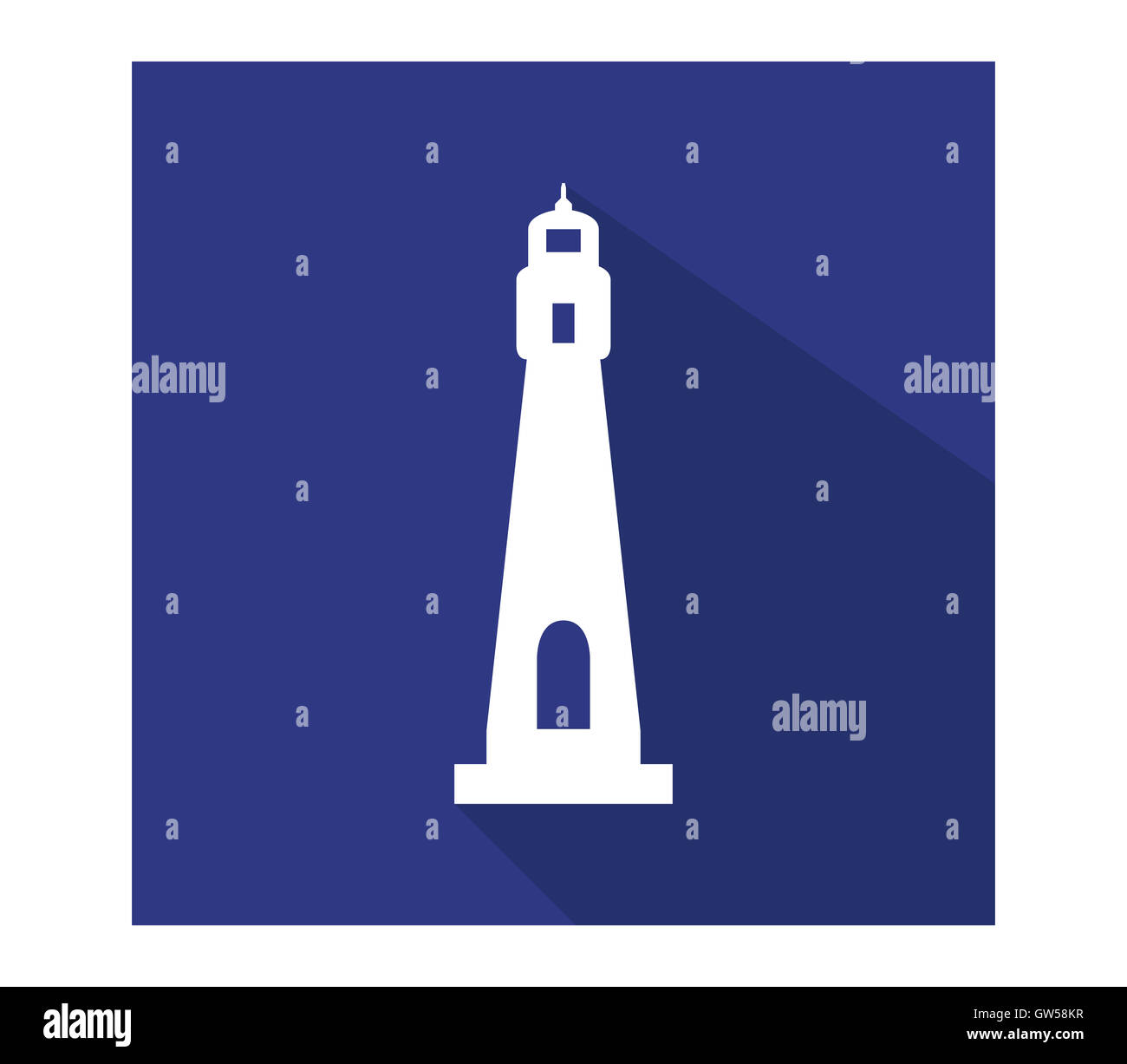 lighthouse icon in flat design Stock Photo - Alamy