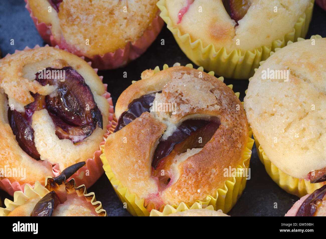 group of homemade plume fruit muffins Stock Photo - Alamy