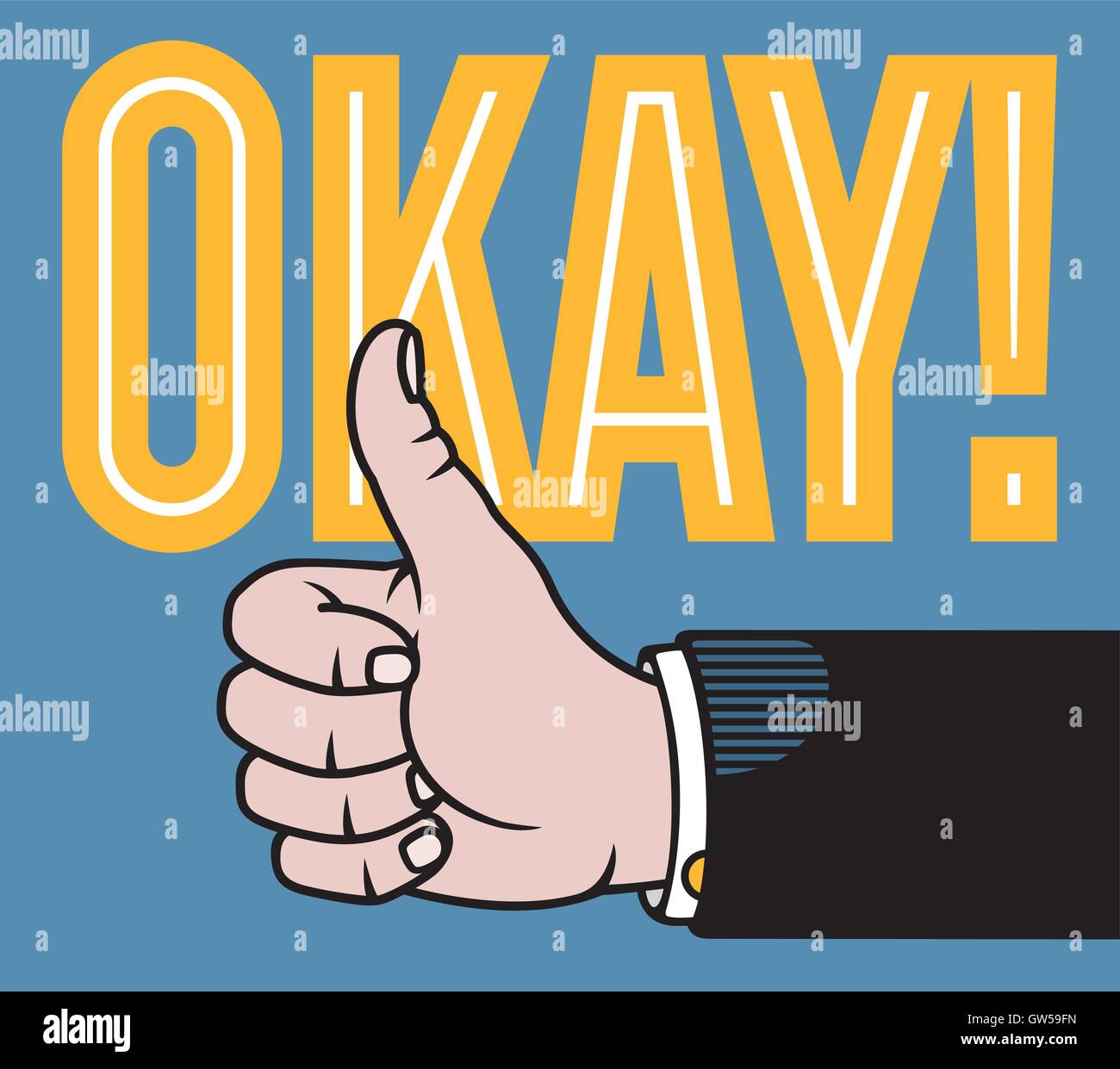 Okay thumbs up hand vector design. Classic retro printer's pointer ...