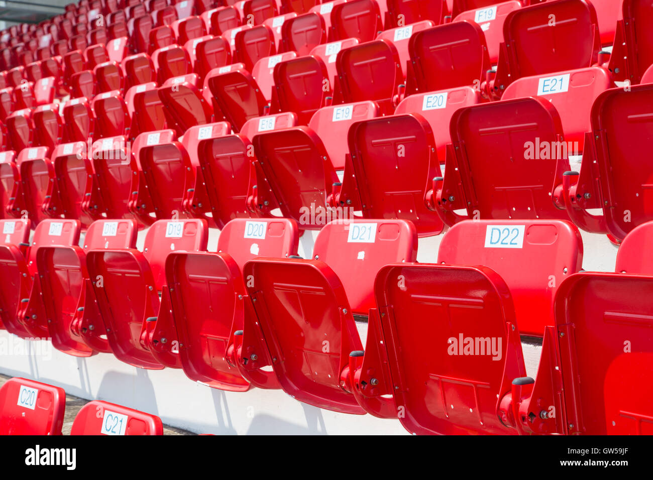 amphitheater of red seats Stock Photo - Alamy