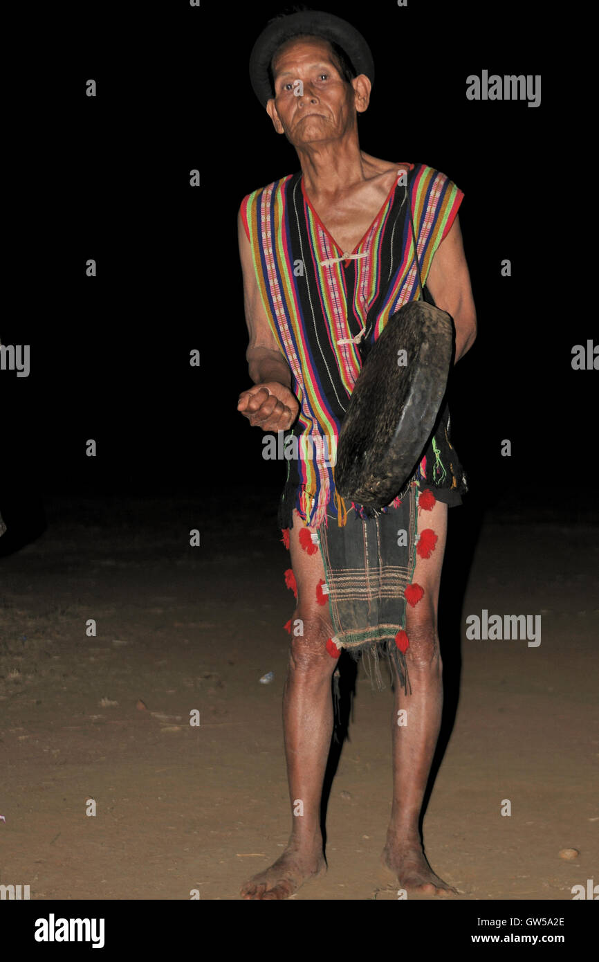 Phnong Village - celebration in traditional clothes, drinking rice wine ...