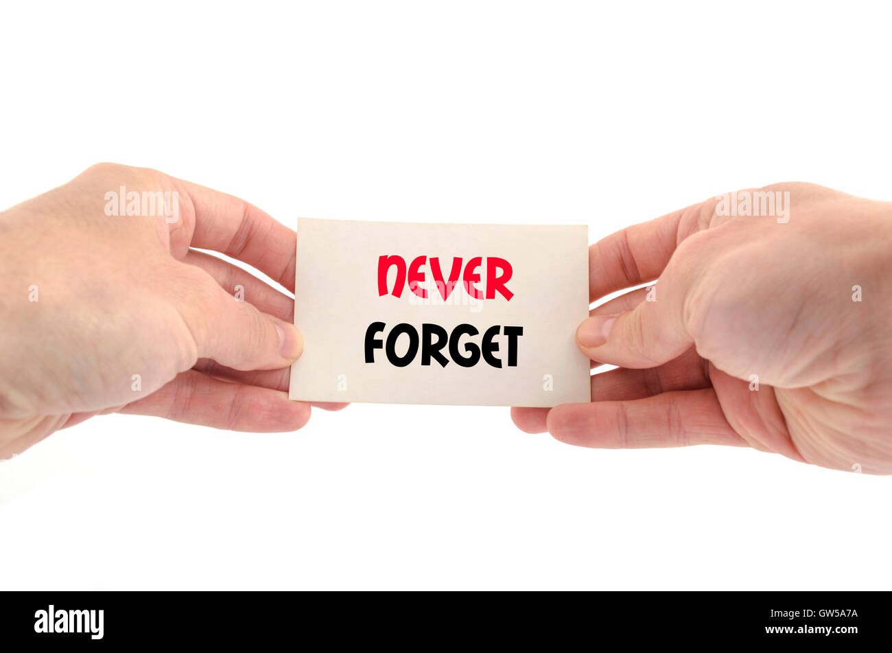 Never forget text concept isolated over white background Stock Photo ...
