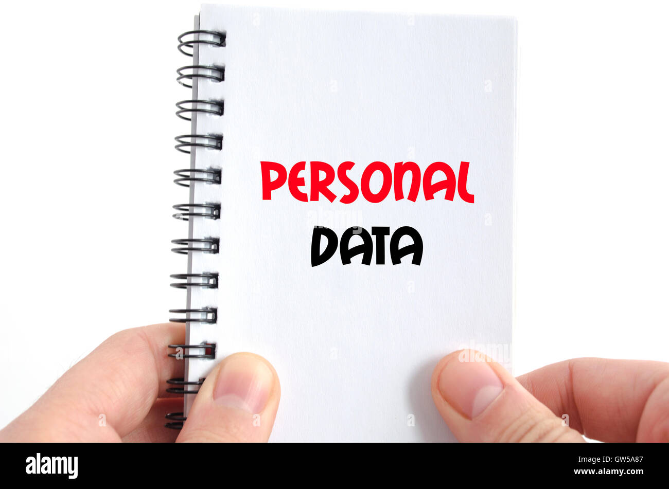 Personal data text concept isolated over white background Stock Photo ...