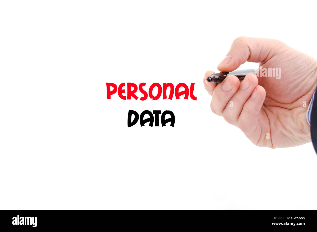 Personal data text concept isolated over white background Stock Photo ...