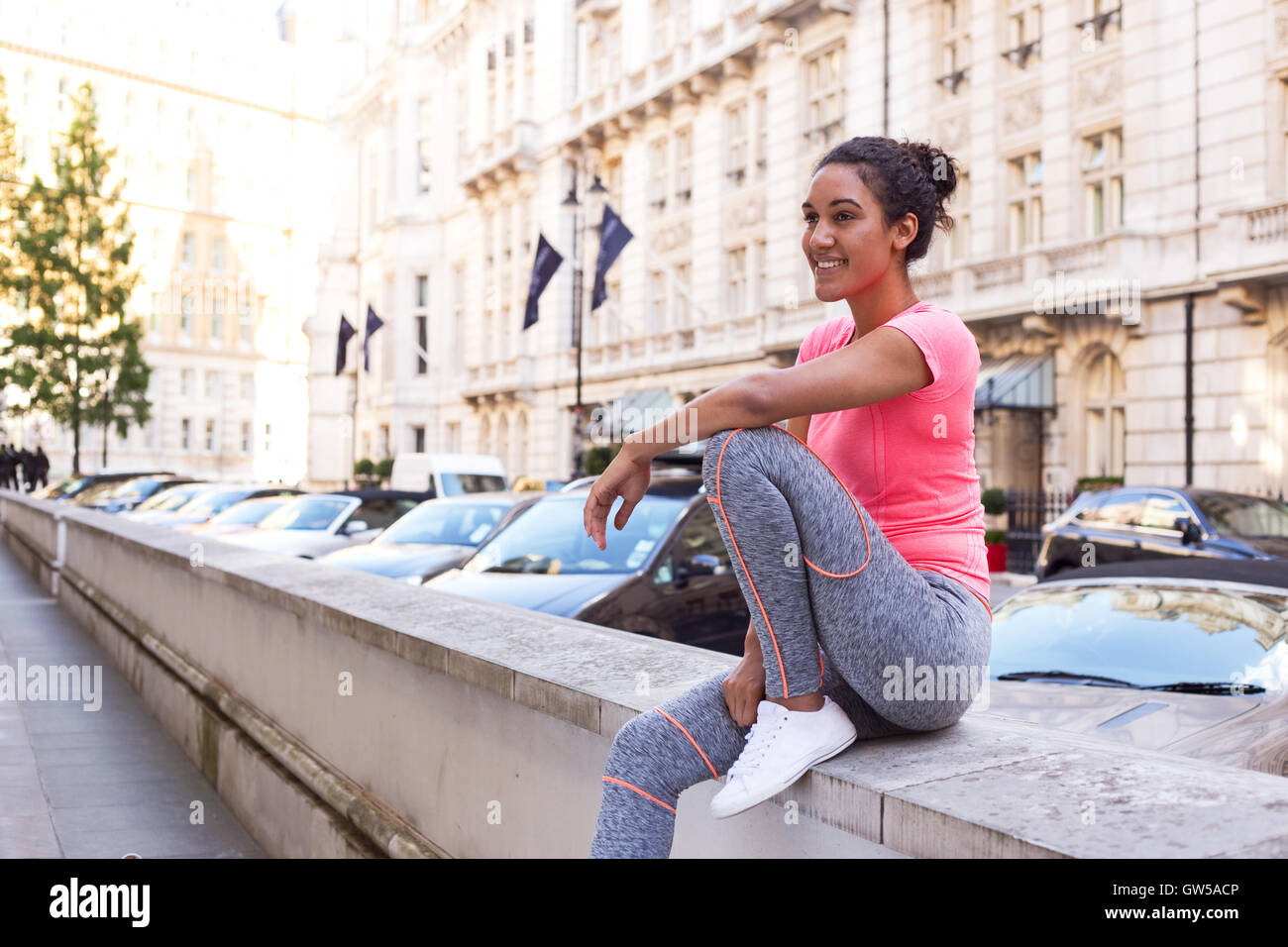 fitness woman relaxing before her work out Stock Photo - Alamy