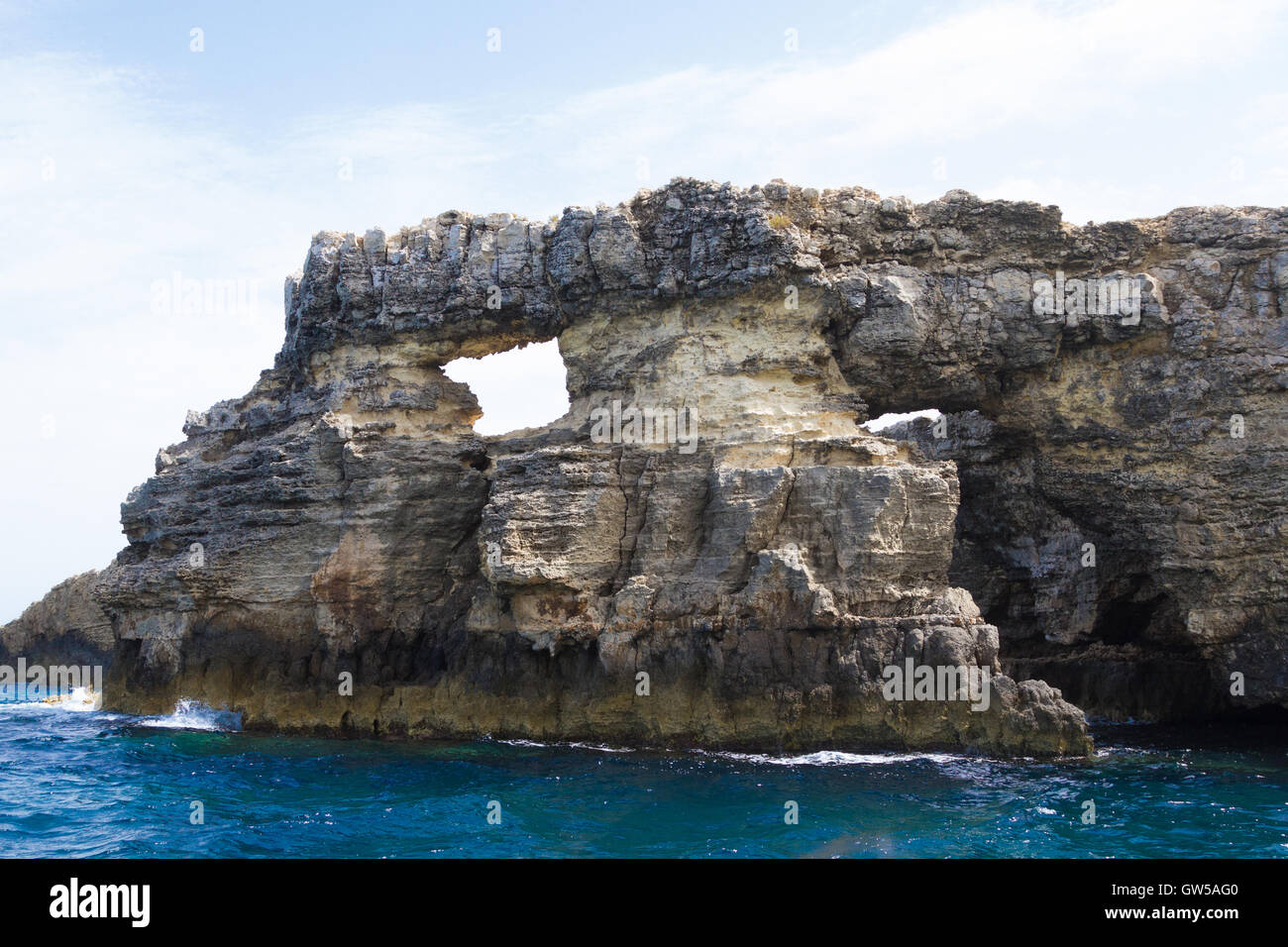 Crystal clear lagoon on Comino Island, Malta, Mediterranean Stock Photo ...