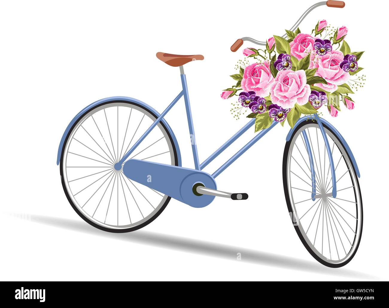 Flower basket full white Stock Vector Images - Alamy