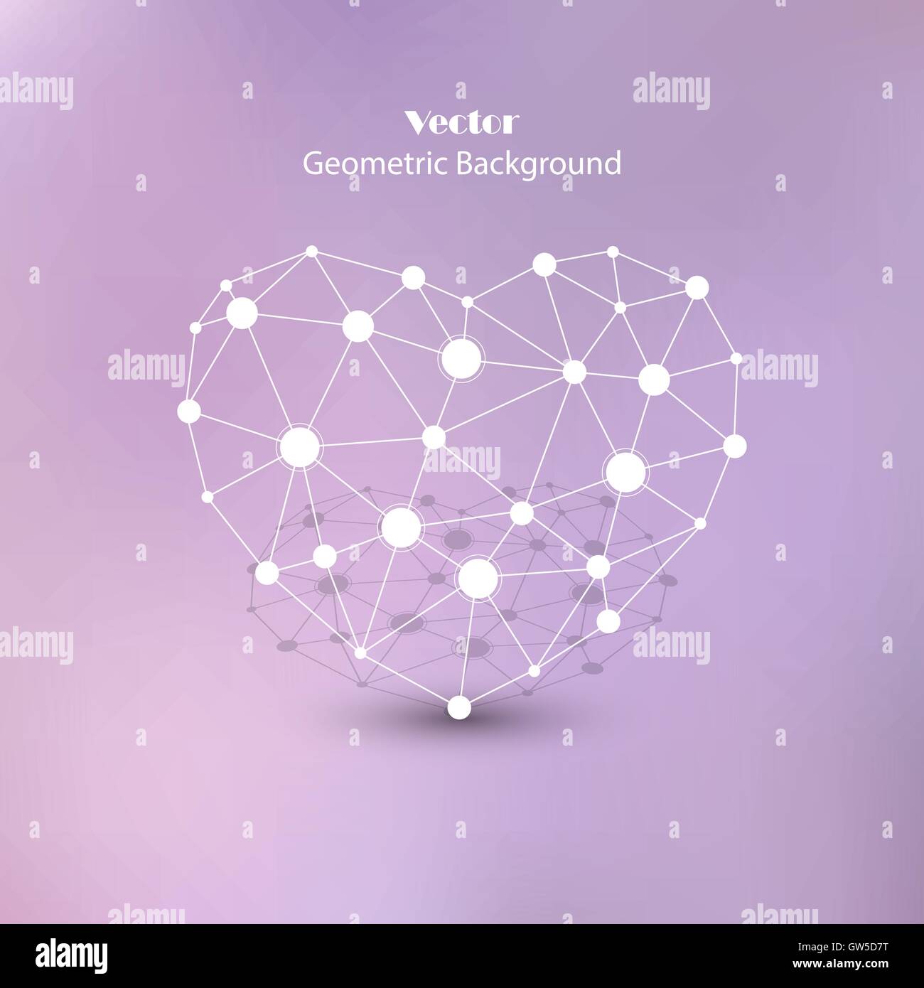 White heart made of connected lines and dots Stock Vector Image & Art ...