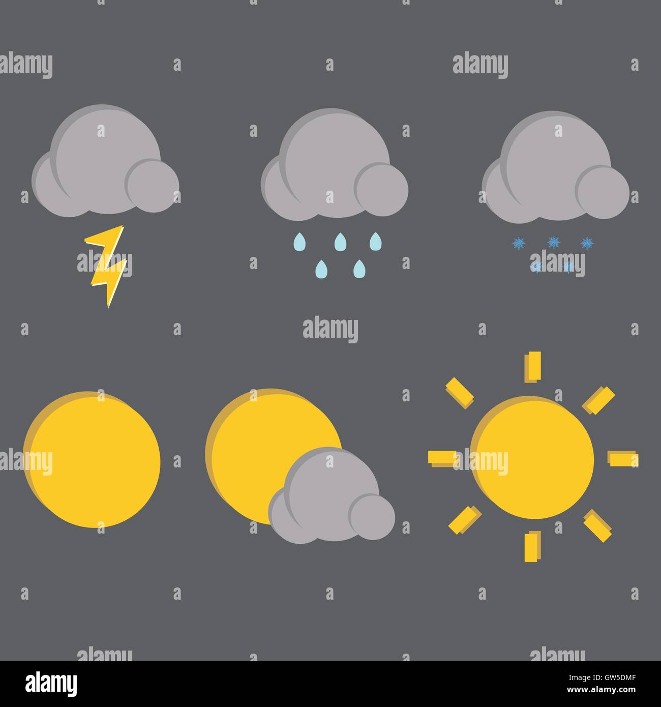 Weather vector icons on dark background Stock Vector Image & Art - Alamy