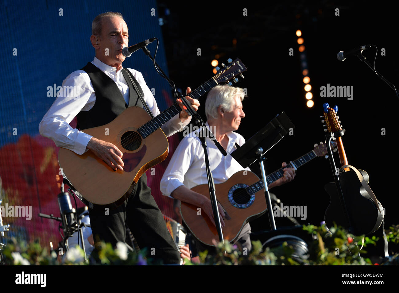 Lead singer of Status Quo Francis Rossi (left) and and Andrew Bown ...
