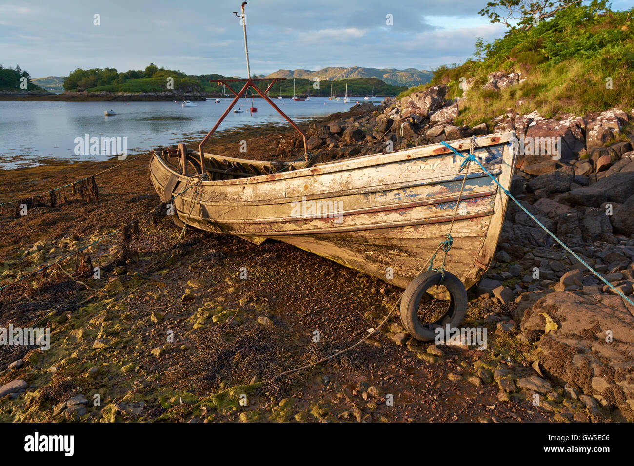 Boats at Badachro village in the Scottish Highlands Stock Photo - Alamy