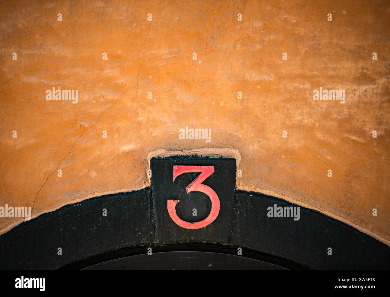 House number sign in Stockholm, Sweden. Details of Gamla Stan ...
