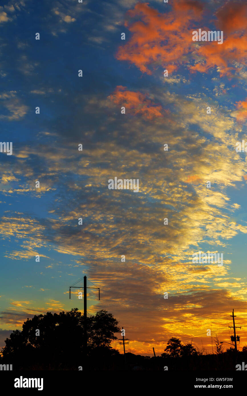 Sunset sky with clouds dramatic, summer Stock Photo - Alamy