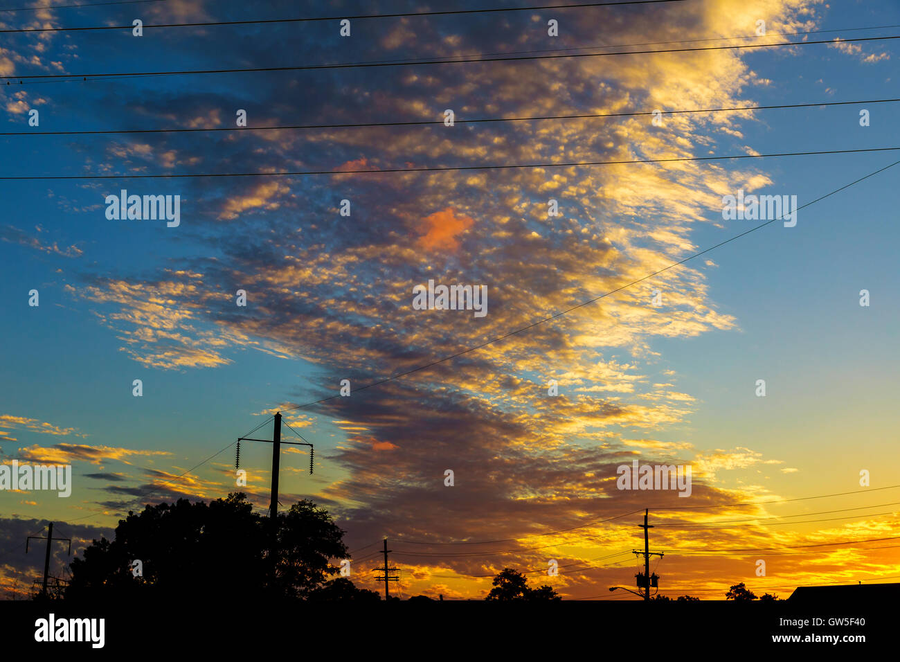 Sunset sky with clouds dramatic, summer Stock Photo - Alamy