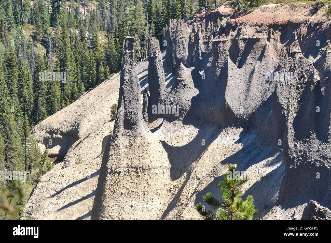 Closeup on the Pinnacles at the Crater Lake National Park, Oregon Stock ...