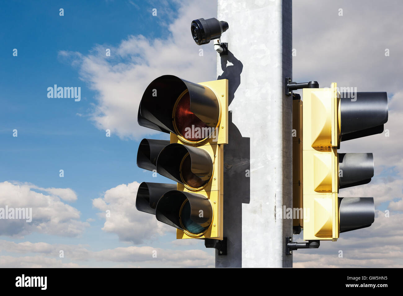 Traffic light with buzzer for walkway of the blind Stock Photo - Alamy