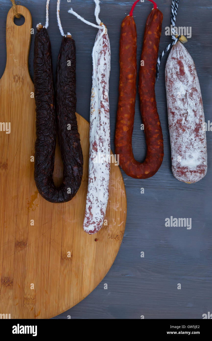 Cured meat and sausages Stock Photo - Alamy