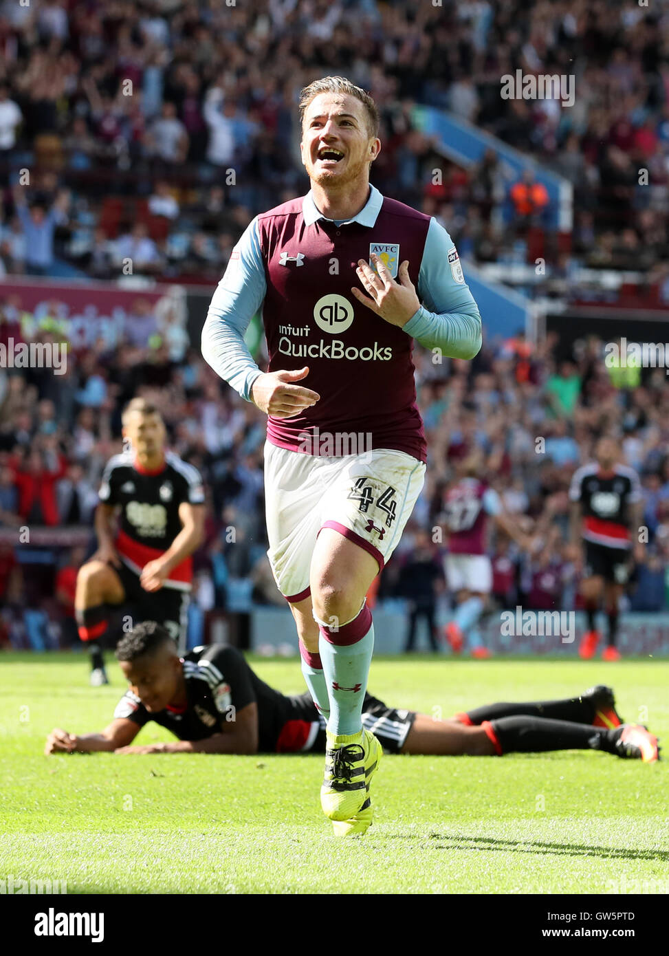 Aston Villa's Ross McCormack celebrates scoring his side's first goal ...