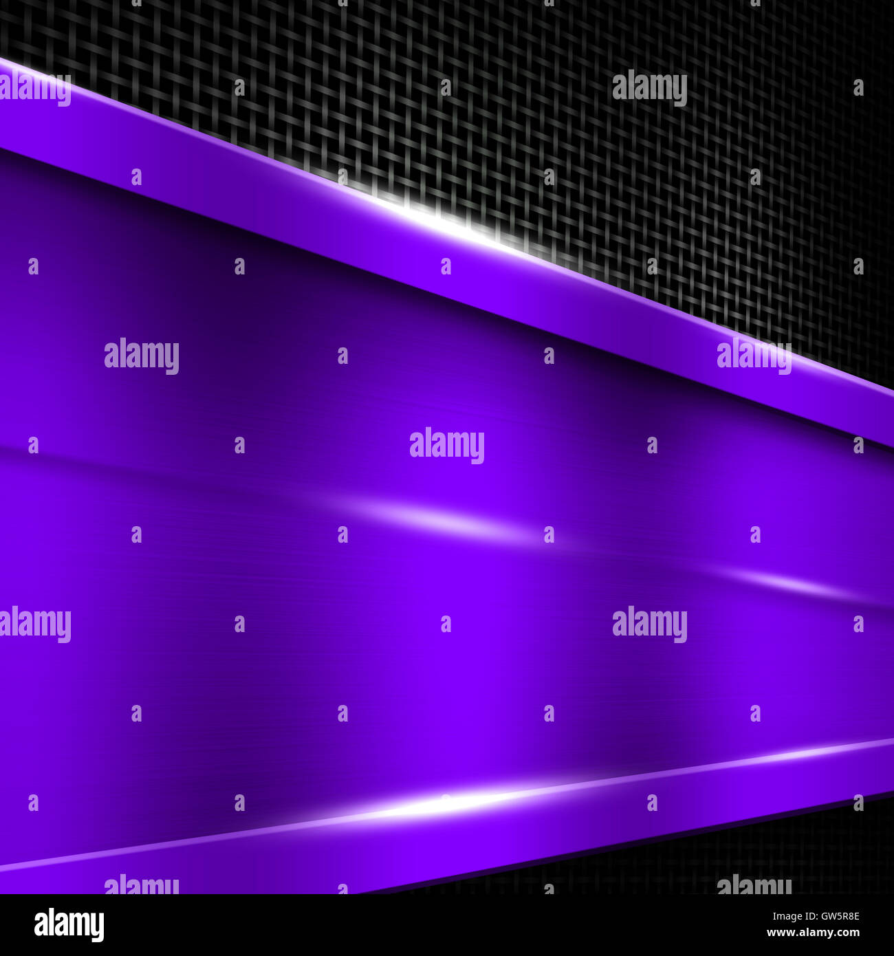 purple metal frame on black metallic mesh. metal background. 3d ...