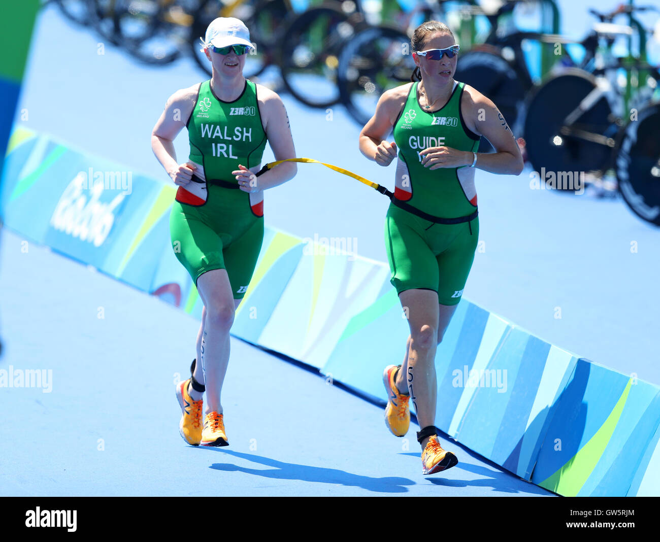 Ireland's Catherine Walsh (left) and guide compete in the Women's PT5 ...
