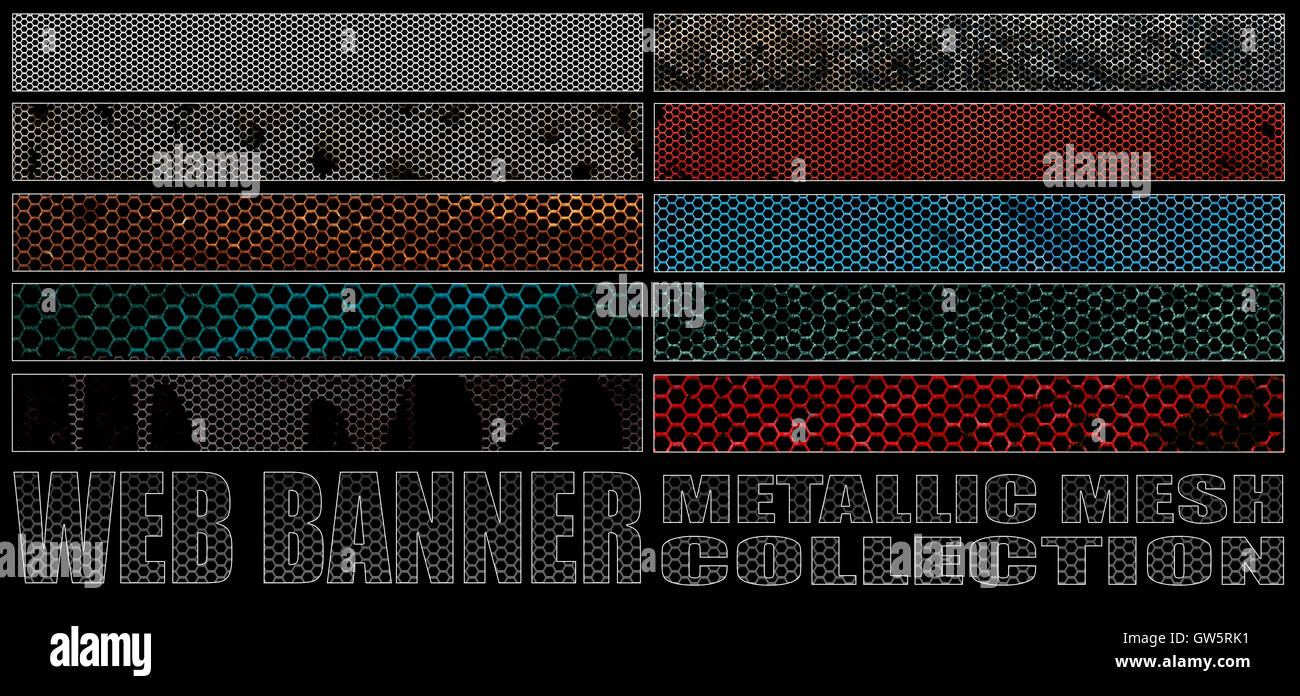 set 8. full web banner metallic mesh collection. standard size for full ...
