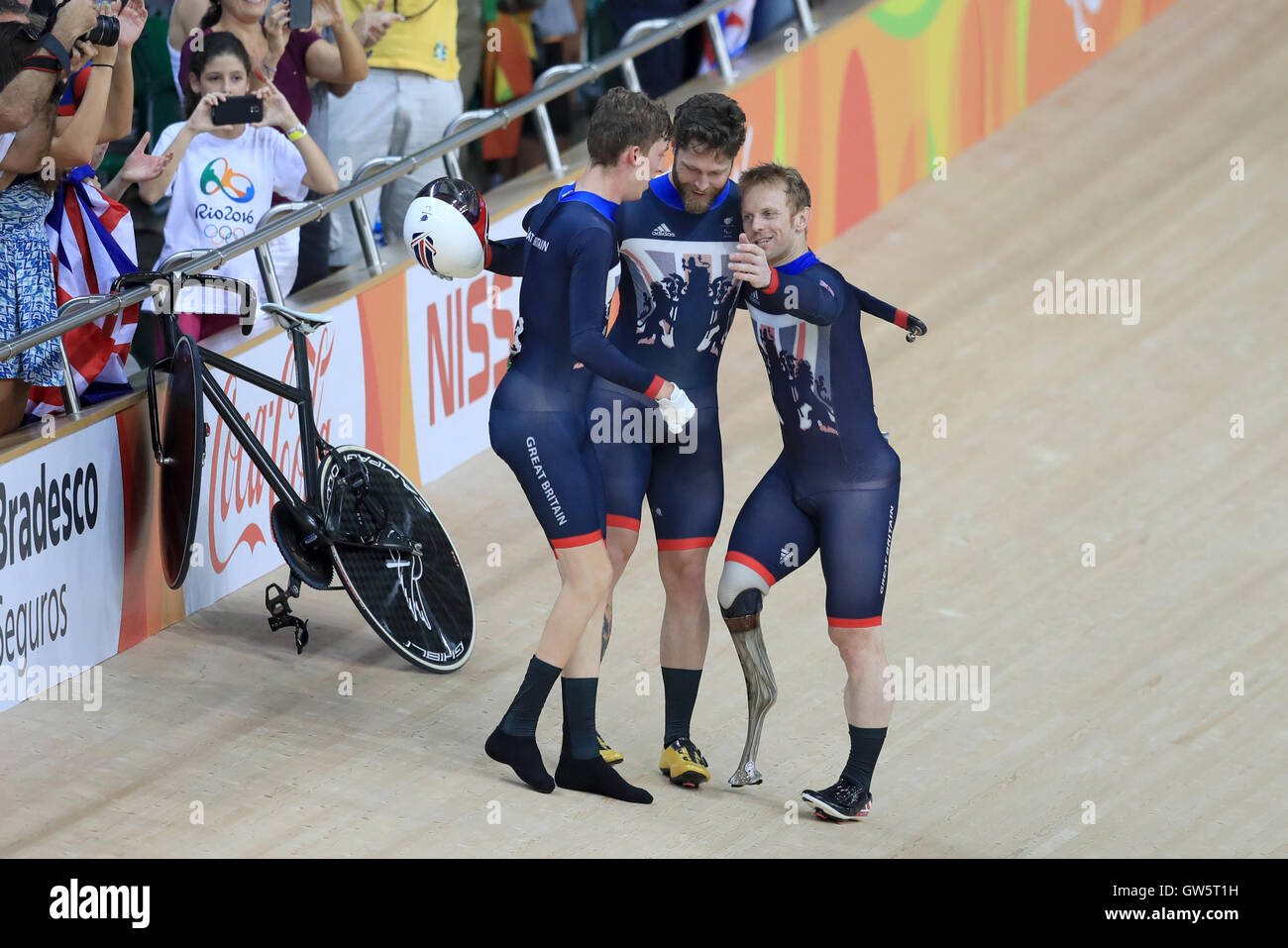Great Britain's Jody Cundy (right), Jon-Allan Butterworth (centre) and ...