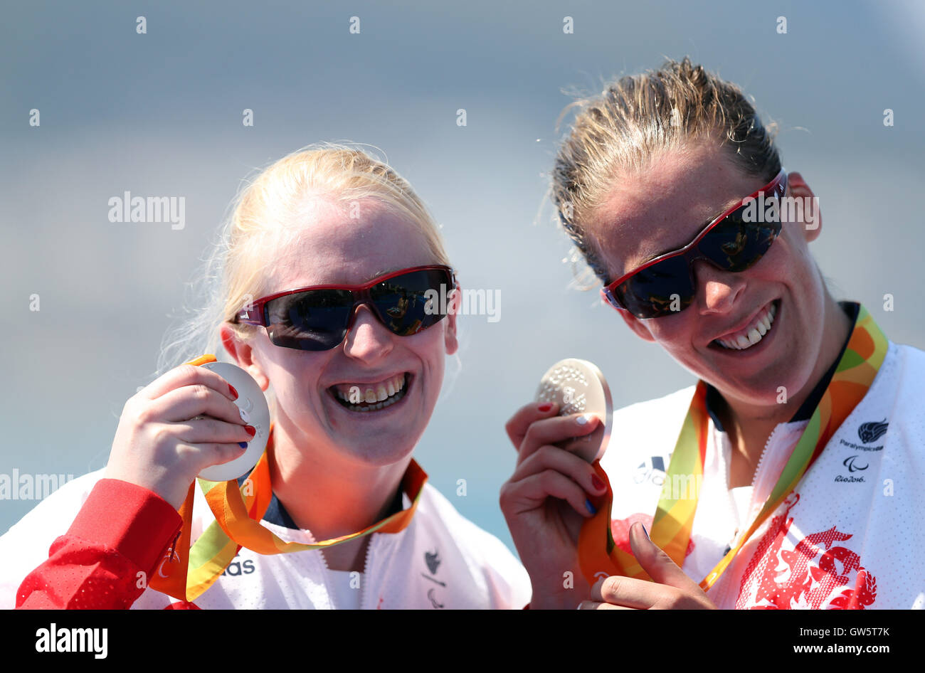Great Britain's Alison Patrick (left) and guide Hazel Smith with her ...