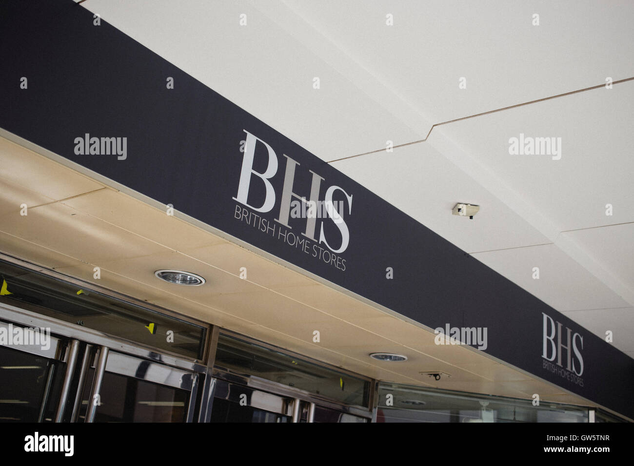 British Home Stores (BHS) signage outside closed Walthamstow store in ...