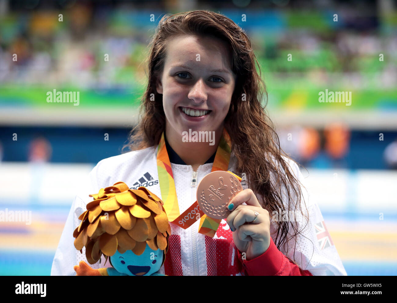 Great Britain's Amy Marren celebrates a bronze medal following the ...