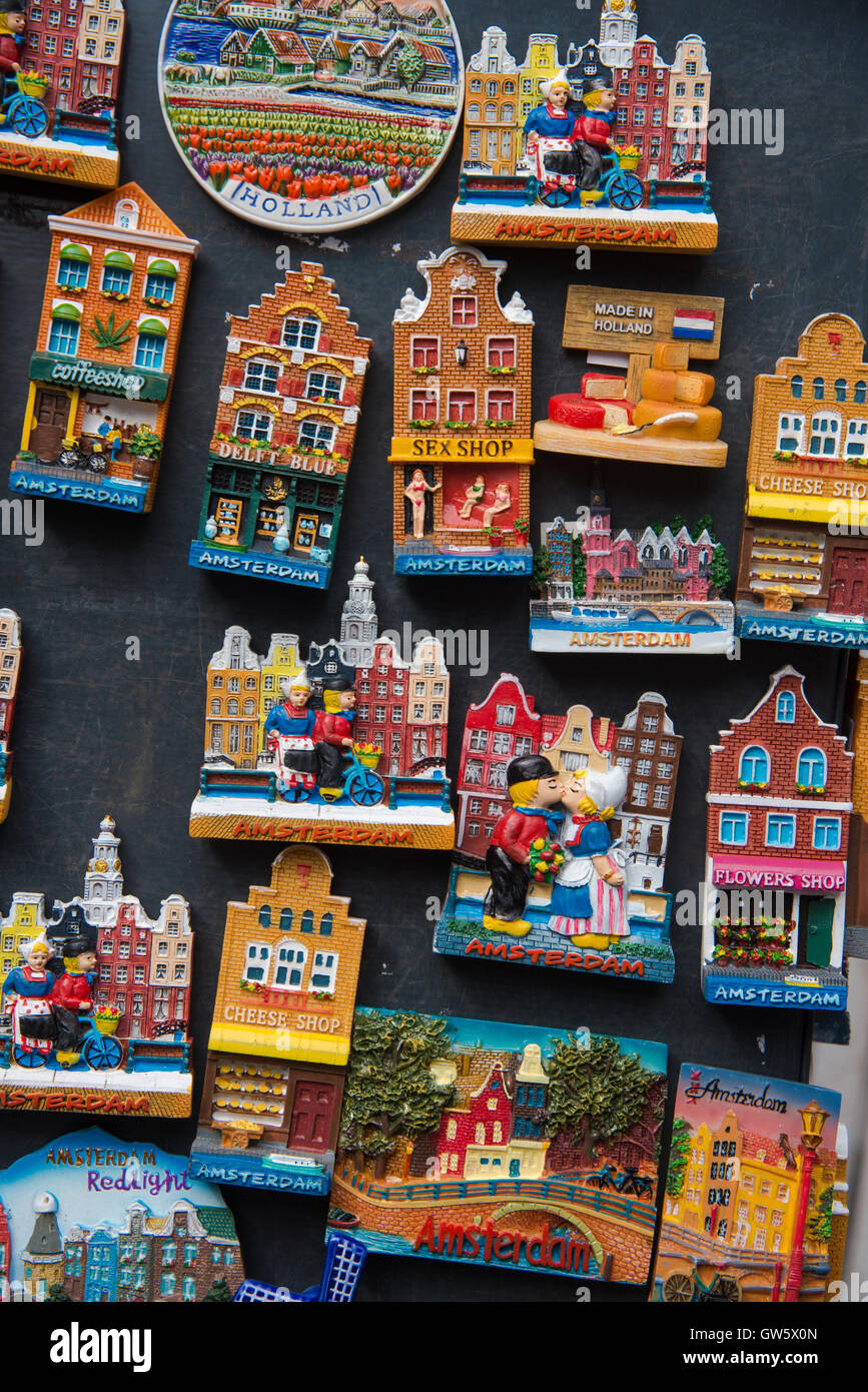rows of souvenir magnets in amsterdam Stock Photo - Alamy
