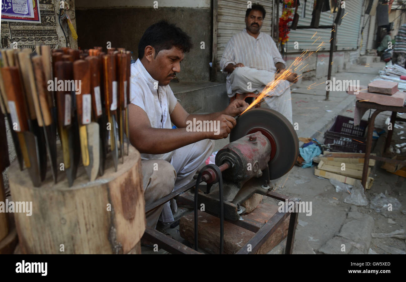 Lahore, Pakistan. 11th Sep, 2016. Pakistani Muslims take a part of ...