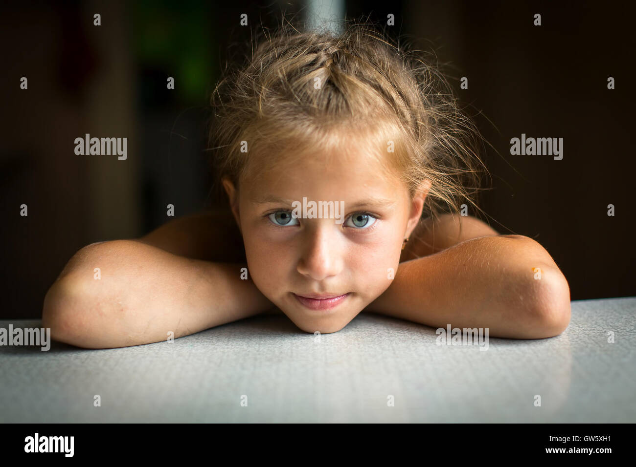 Close-up portrait of a little girl Stock Photo - Alamy