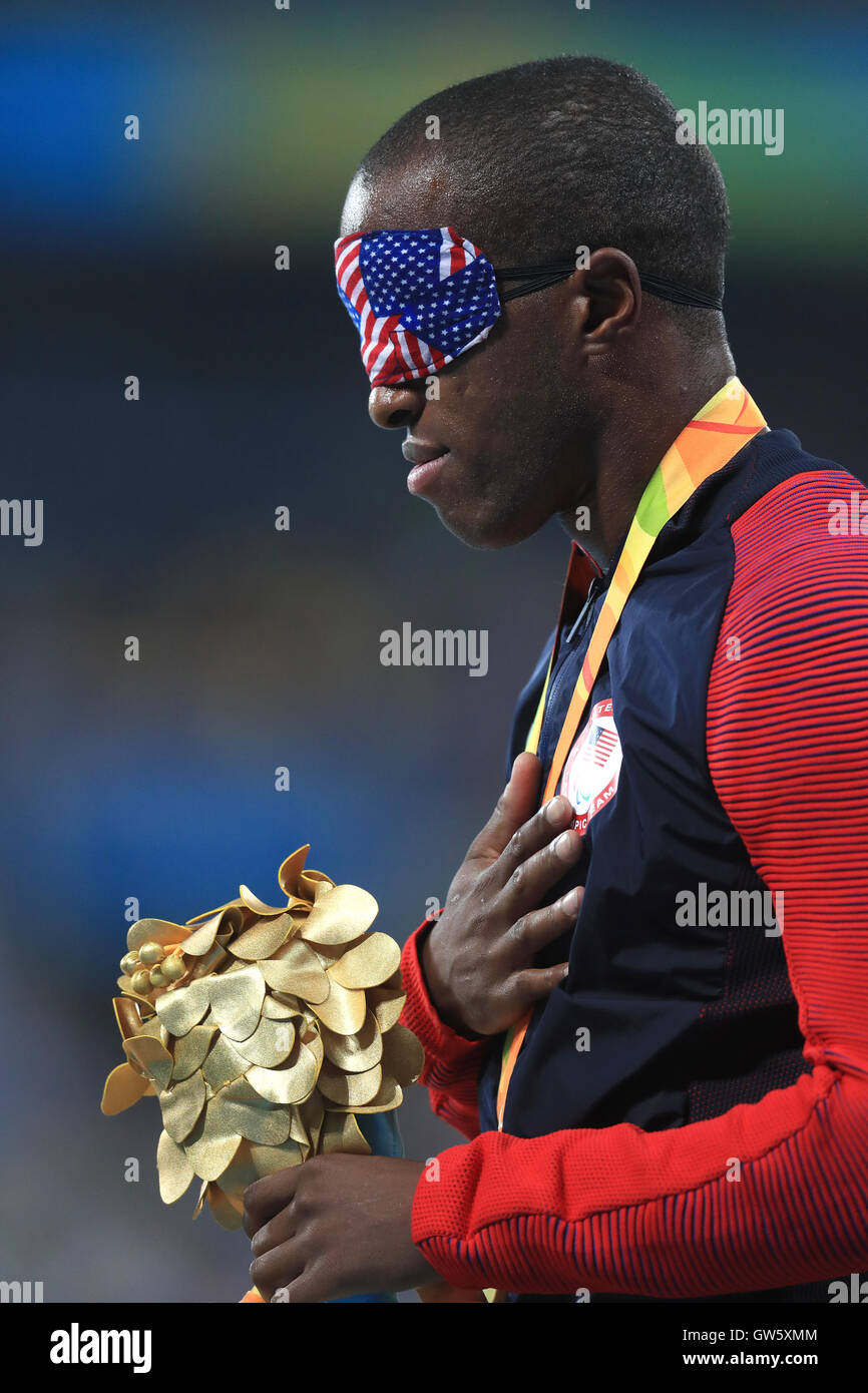 USA's David Brown on the podium after wining the gold medal for the Men ...