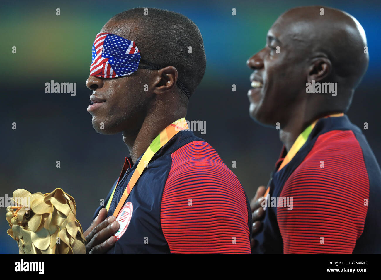 USA's David Brown on the podium after wining the gold medal for the Men ...