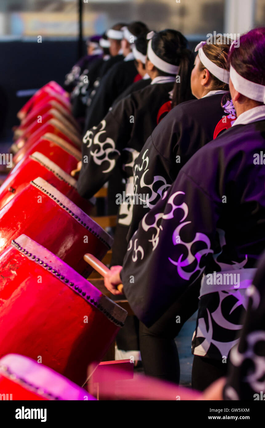 Kodo (taiko group) in the Japanese festival in Lima, Peru. 110th ...