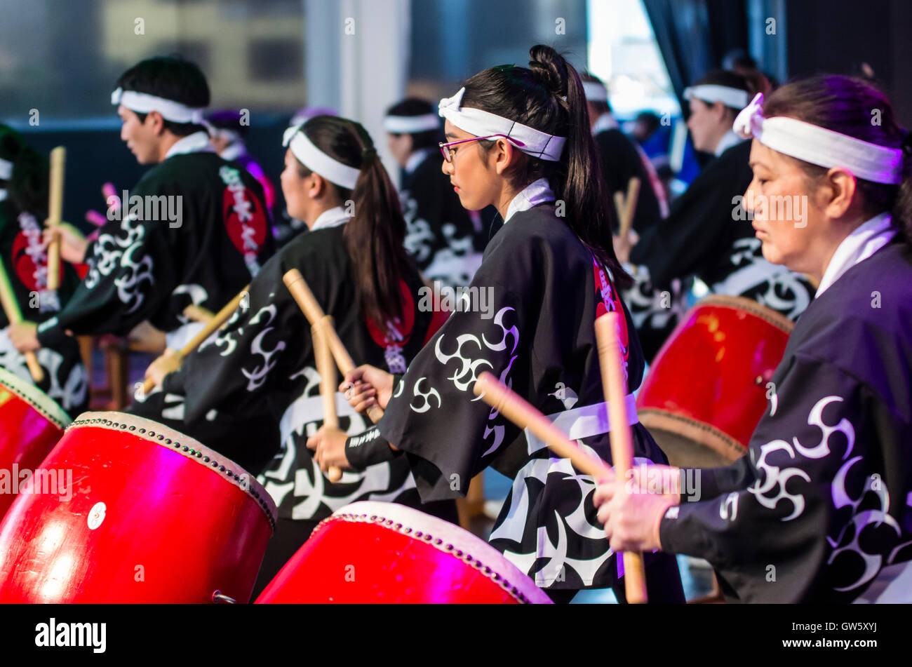 Kodo (taiko group) in the Japanese festival in Lima, Peru. 110th ...
