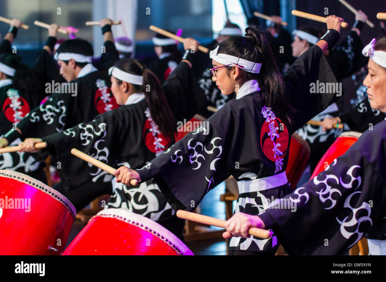 Kodo (taiko group) in the Japanese festival in Lima, Peru. 110th ...