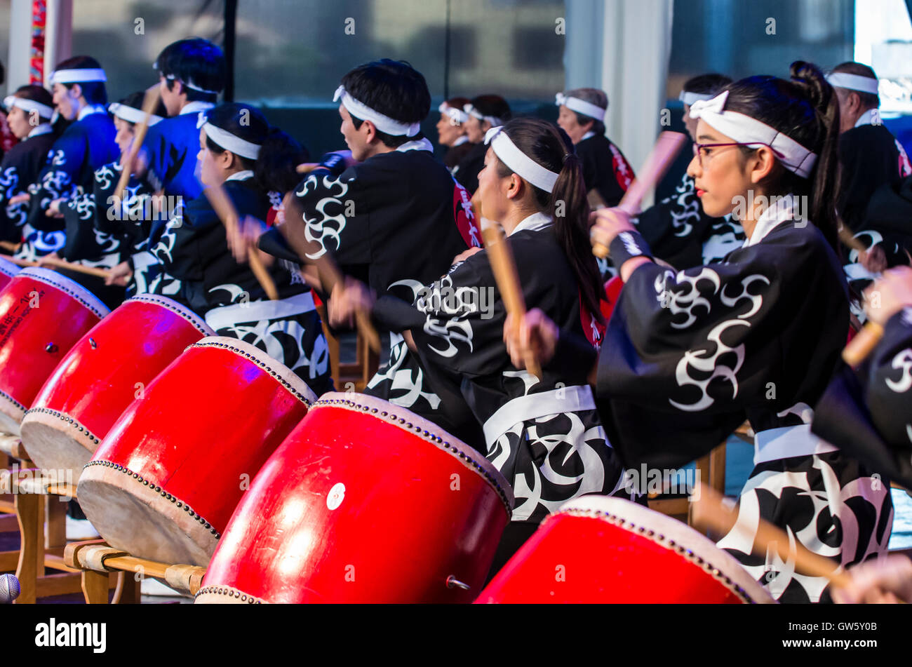 Kodo (taiko group) in the Japanese festival in Lima, Peru. 110th ...