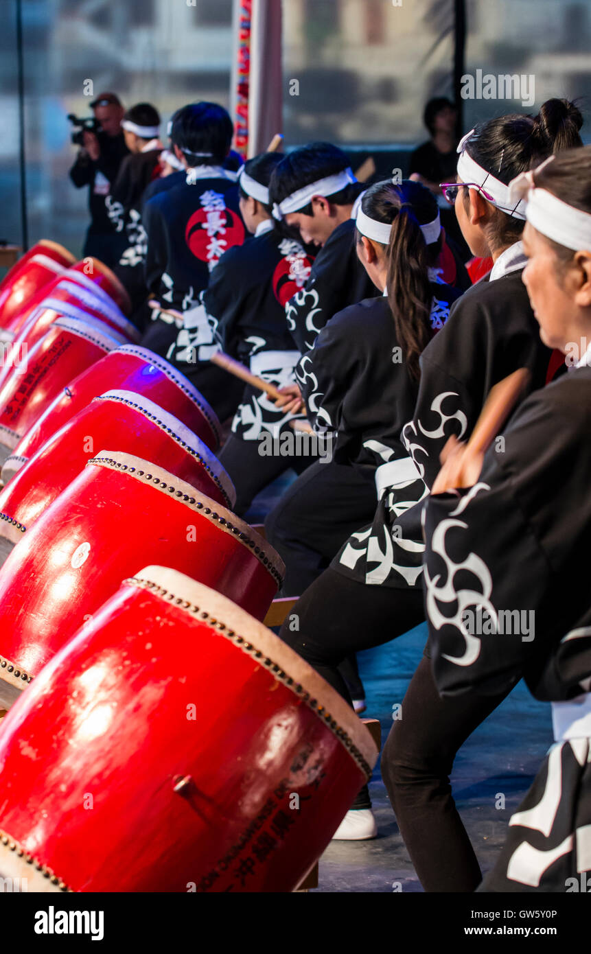 Kodo (taiko group) in the Japanese festival in Lima, Peru. 110th ...