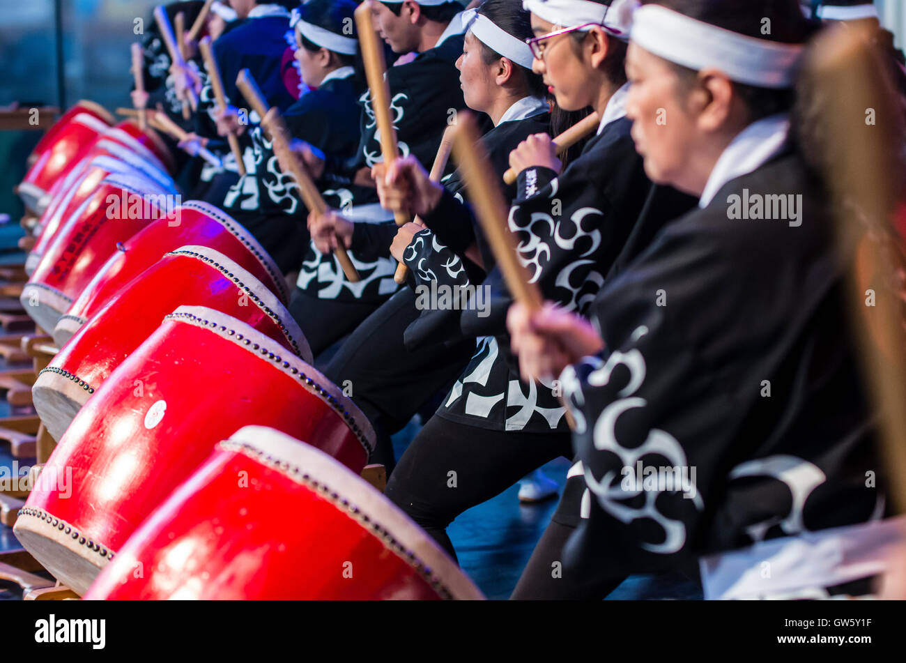 Kodo (taiko group) in the Japanese festival in Lima, Peru. 110th ...