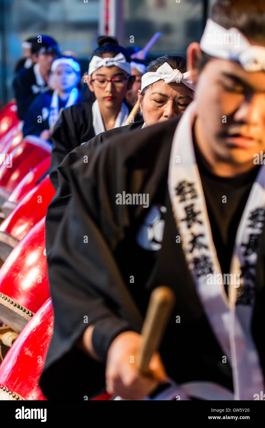Kodo (taiko group) in the Japanese festival in Lima, Peru. 110th ...