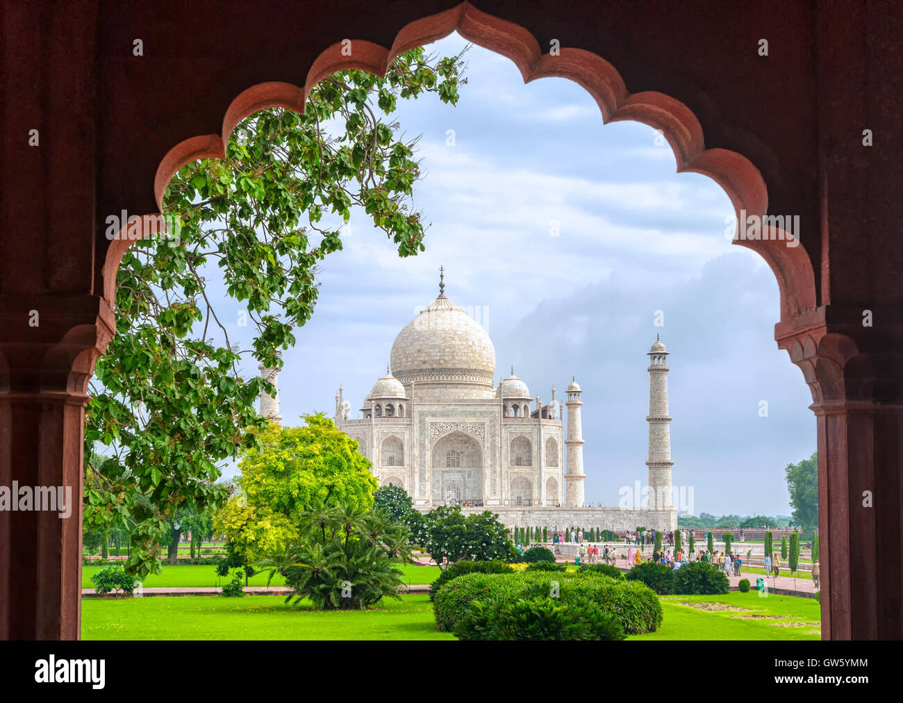 Taj Mahal, view through the garden arch, Agra, India Stock Photo - Alamy