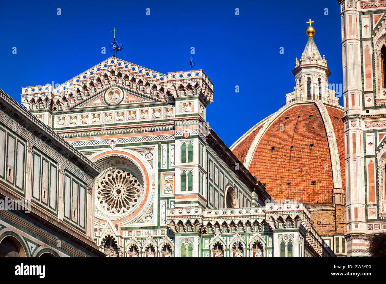 The Dome and facade of the Florence Cathedral, UNESCO World Culture ...