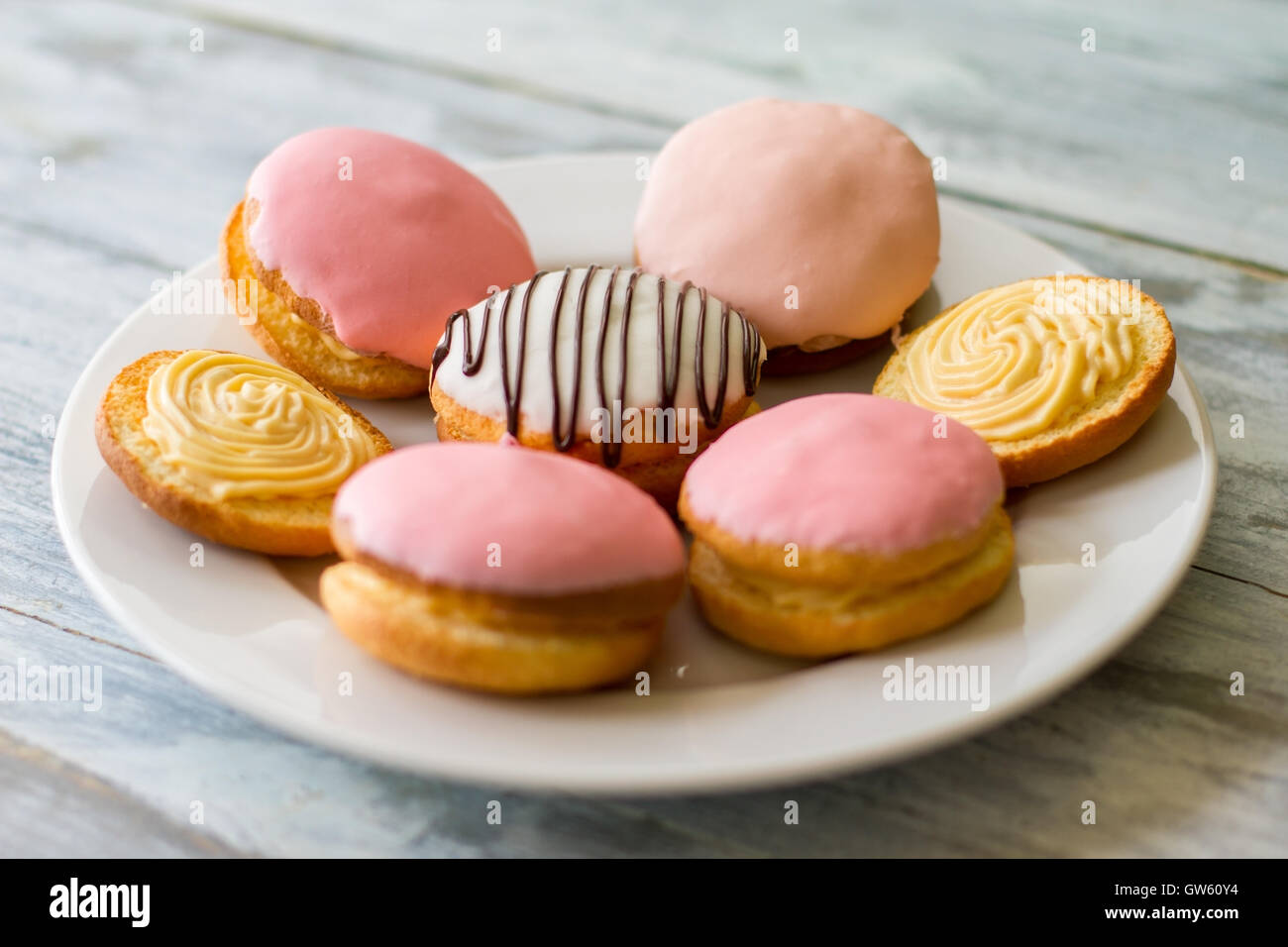 Colorful biscuits on a plate Stock Photo - Alamy