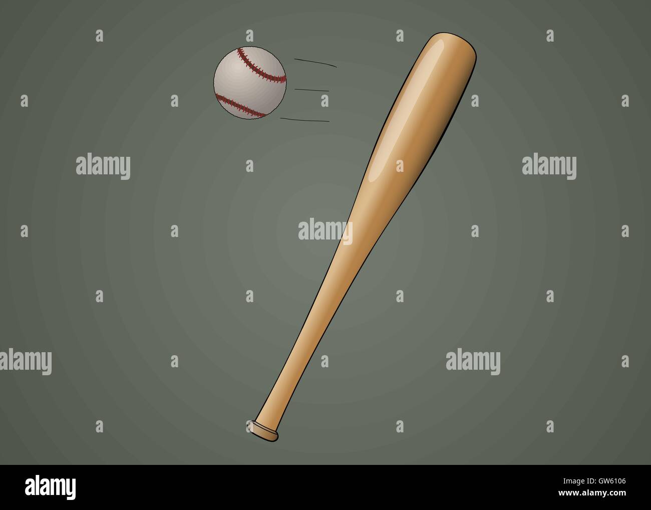 Baseball bat with ball Stock Vector Image & Art - Alamy