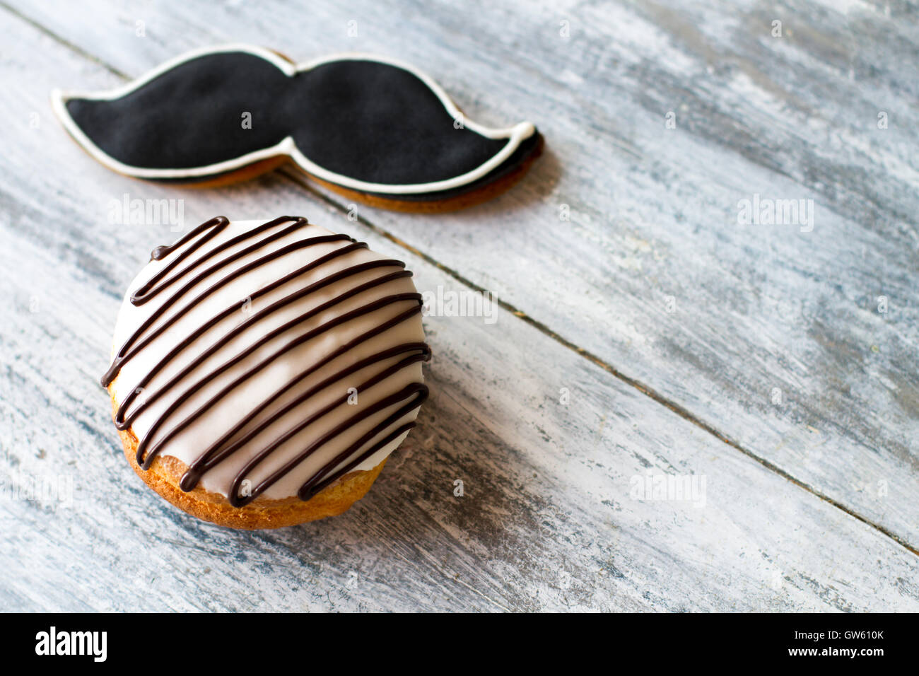 Glazed biscuit and moustache cookie Stock Photo - Alamy